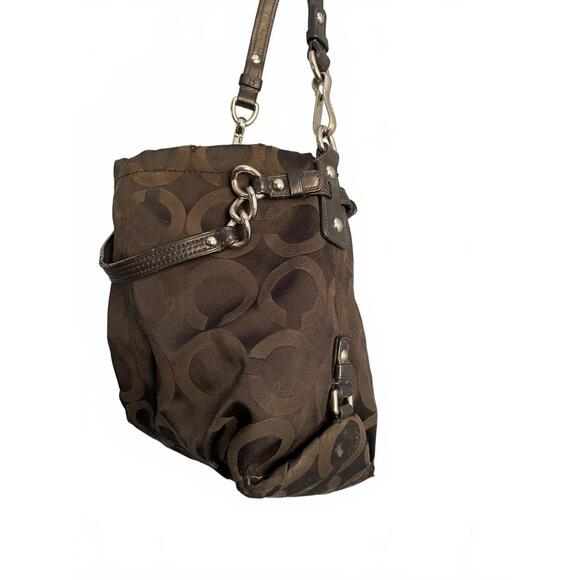 Coach | Bags | Coach Brooke Signature Canvas Leather Purse Black Brown ...